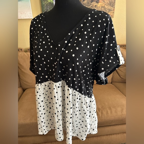 Belle By Belldini | Tops | Belle By Belldini Black And White Polkadot ...
